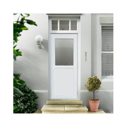 Porta Exterior Vidro Pvc 200x90cm Direita - 20024980 | MaxMat