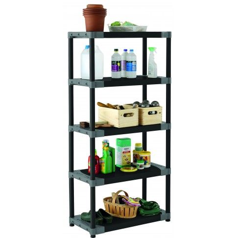 ESTANTE PVC TIN 168X80X40CM CINZA/ PRETO - 20026192 | MaxMat