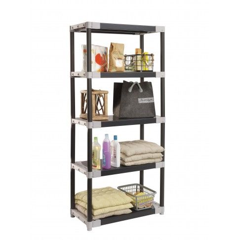 ESTANTE PVC TIN 168X80X40CM CINZA/ PRETO - 20026192 | MaxMat